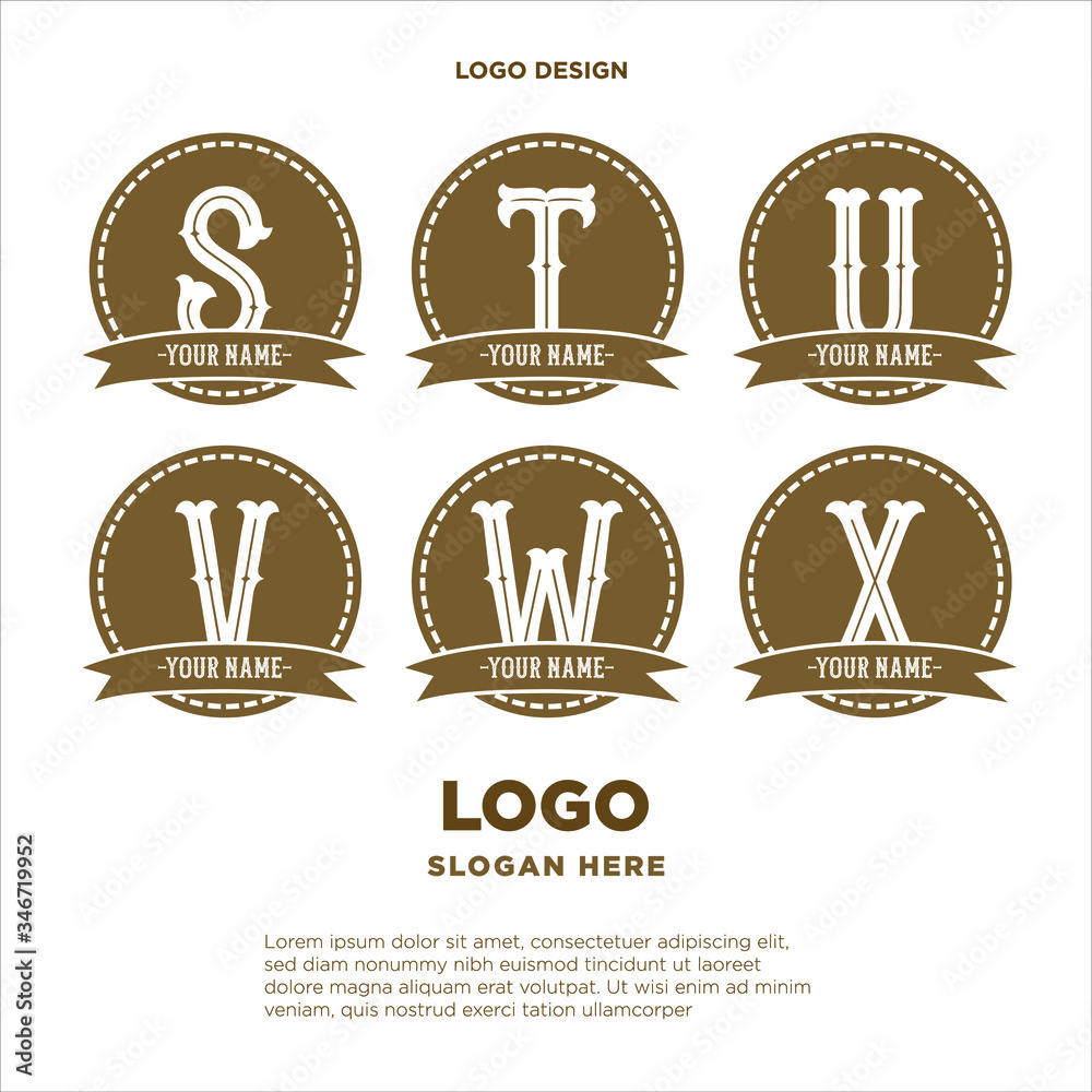 Luxury vintage letters of the alphabet vector logo set. Brand identity ...