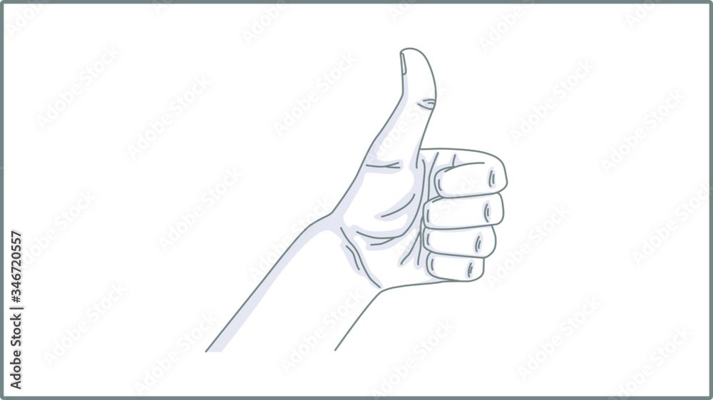 Vector Linear Fingers icon. Gesture Illustration. Counting Drawing ...