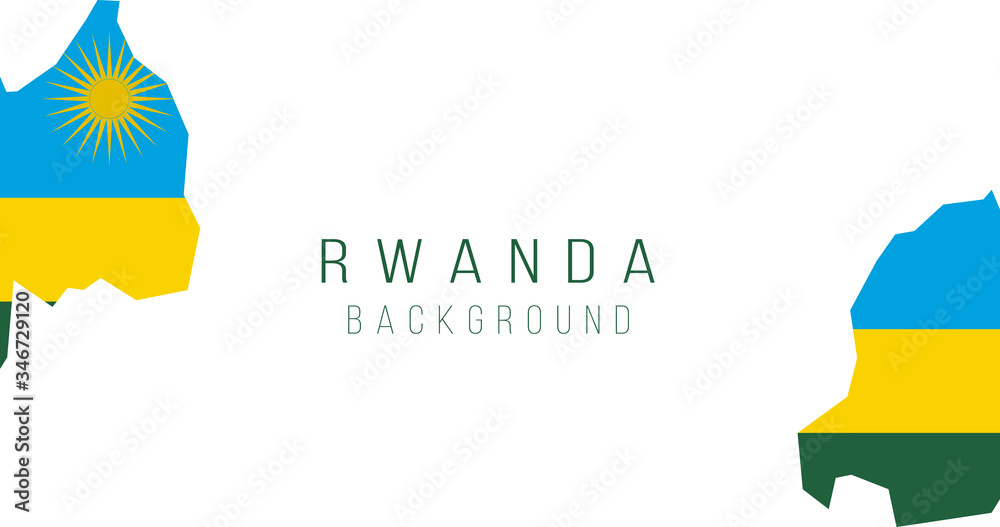 Rwanda flag map background. The flag of the country in the form of ...