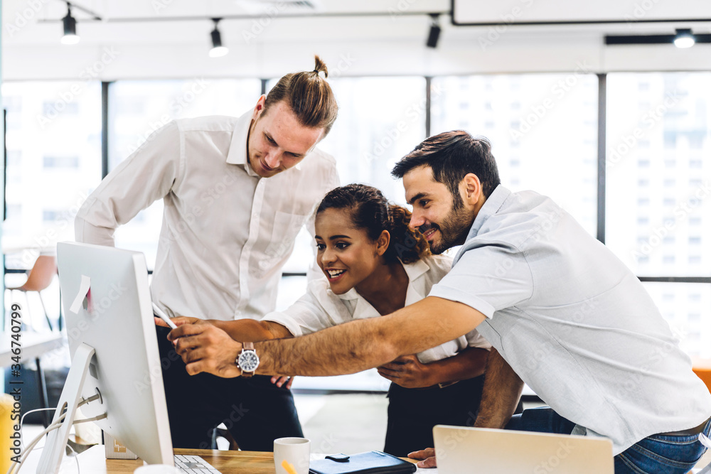 Group of professional business meeting and discussing strategy with new ...