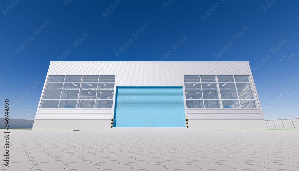 Warehouse or industry building exterior. Use as distribution center for ...