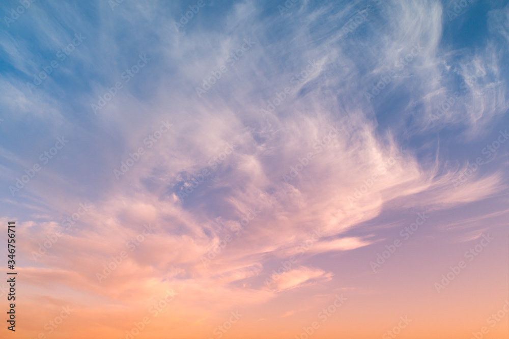Colorful cloudy sky at sunset. Gradient color. Sky texture, abstract ...