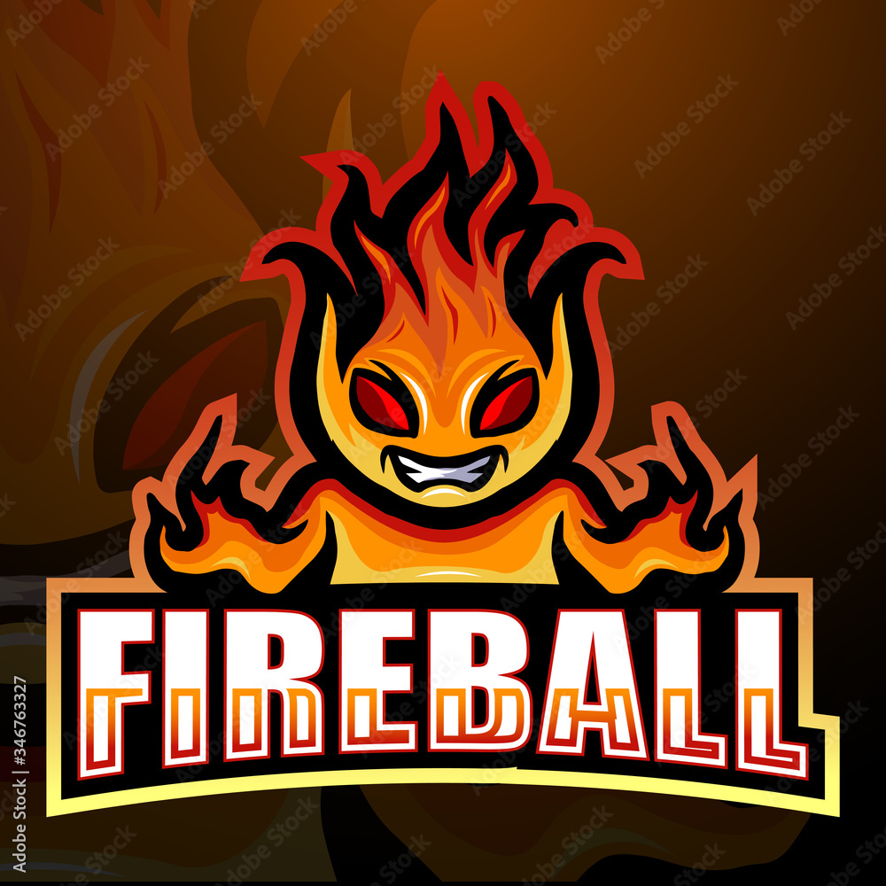 Fireball mascot esport logo design Stock Vector | Adobe Stock