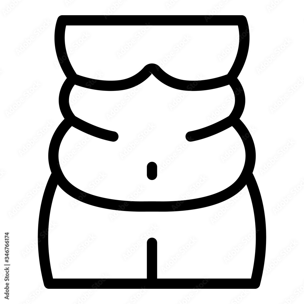 Obese body icon. Outline obese body vector icon for web design isolated ...