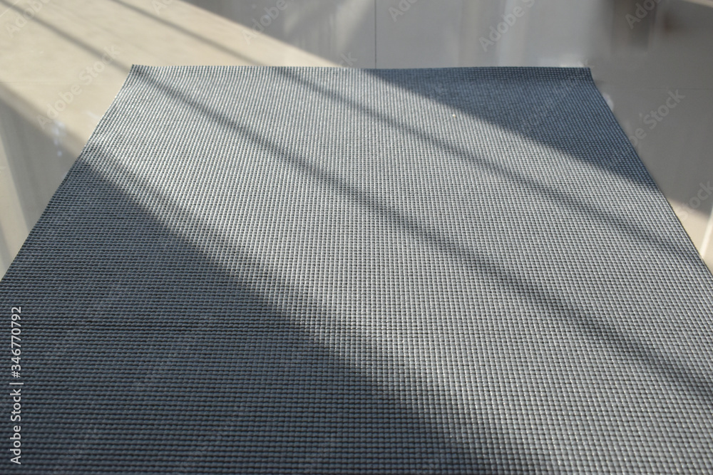 yoga mat put on floor in side fitness gym, image sport exercise ...