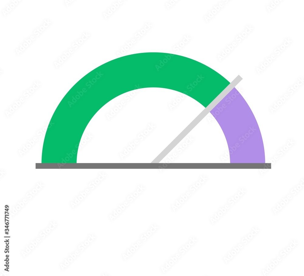 Scale dial speedometer gauge vector icon isolated or score performance ...