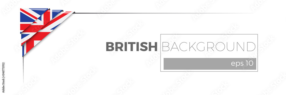 British banner background. Letterhead sheet with flag on paper. Vector ...