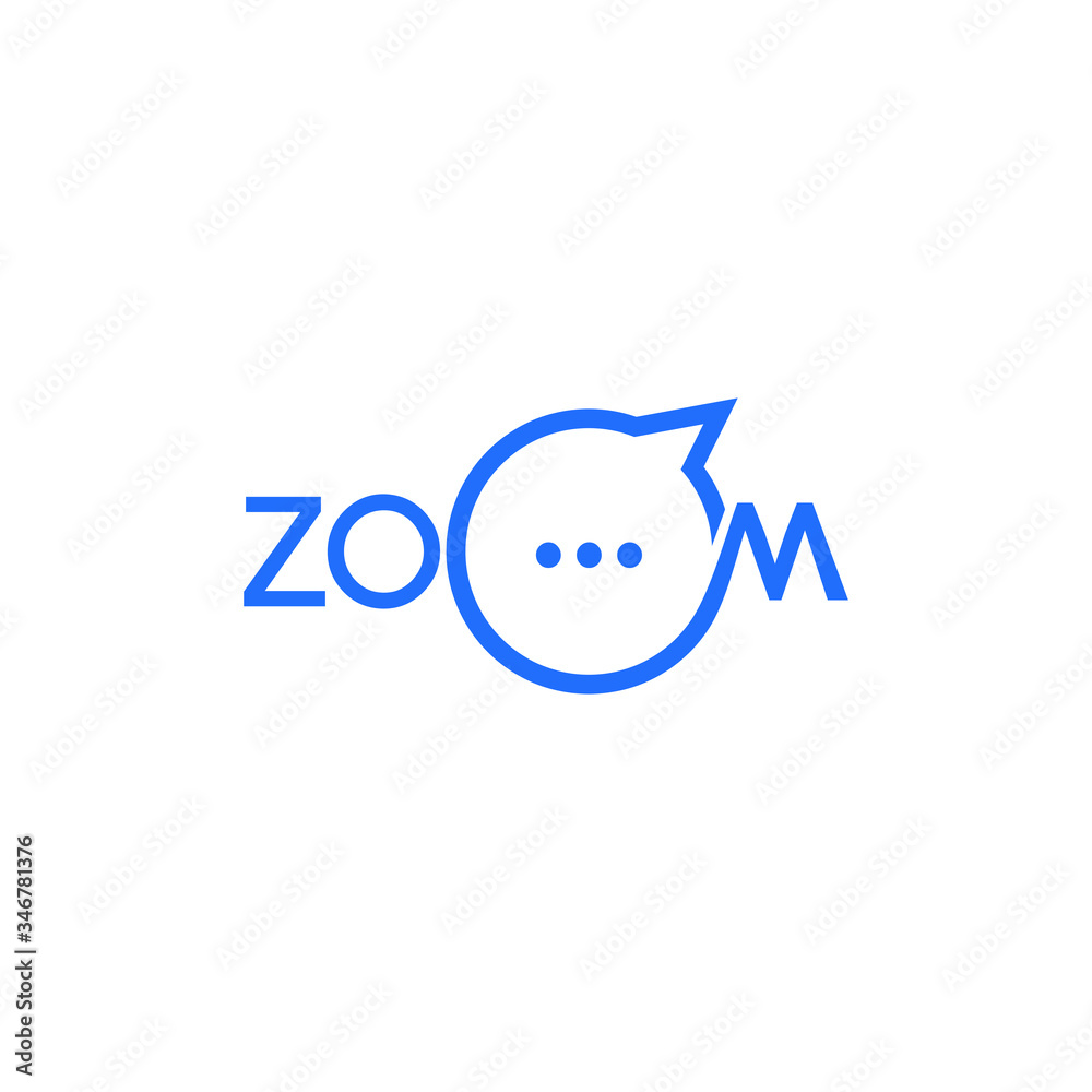 Zoom and word bubble logo vector. Stock Vector | Adobe Stock