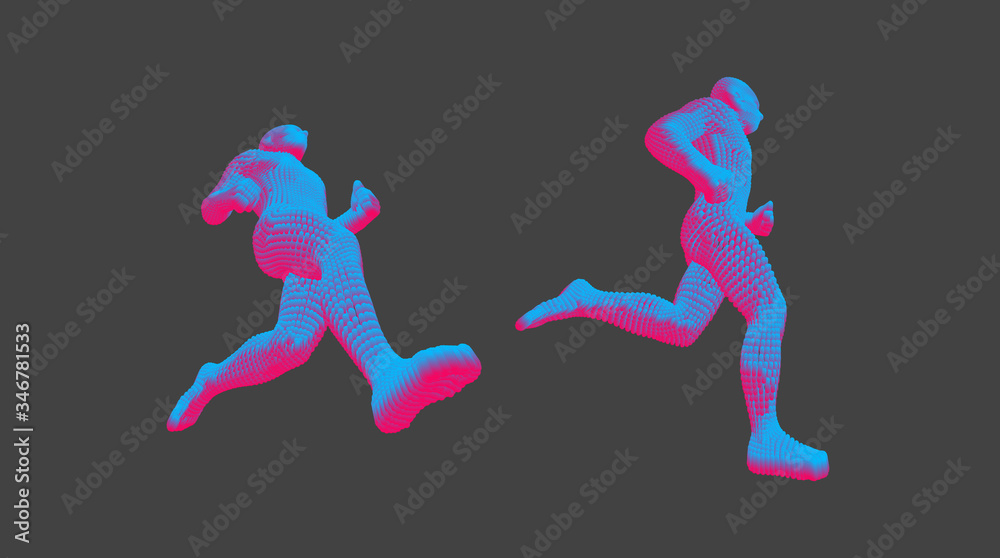 Running man or marathon runner. 3D human body model. Design for sport ...