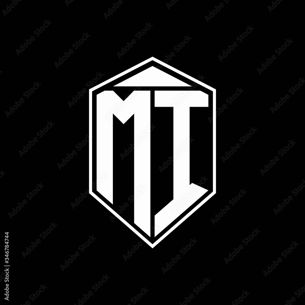mi logo monogram with emblem shape combination tringle on top design ...