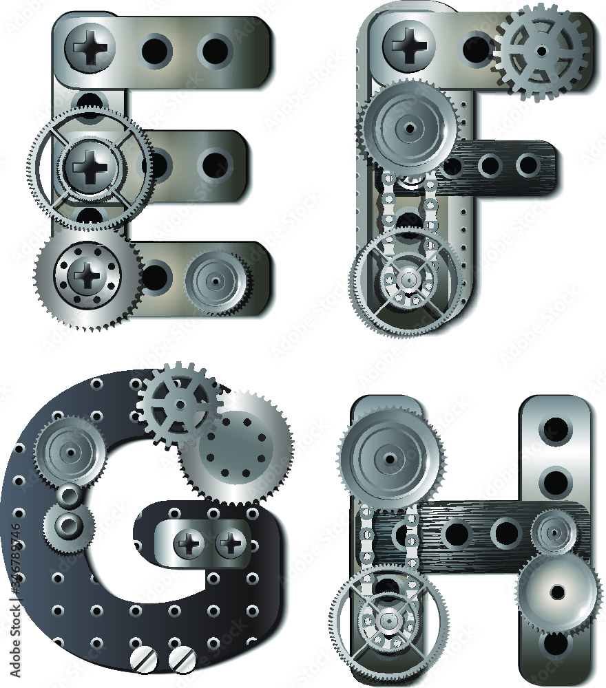 Vector mechanical numbers of gears. Eps file with transparencies and ...