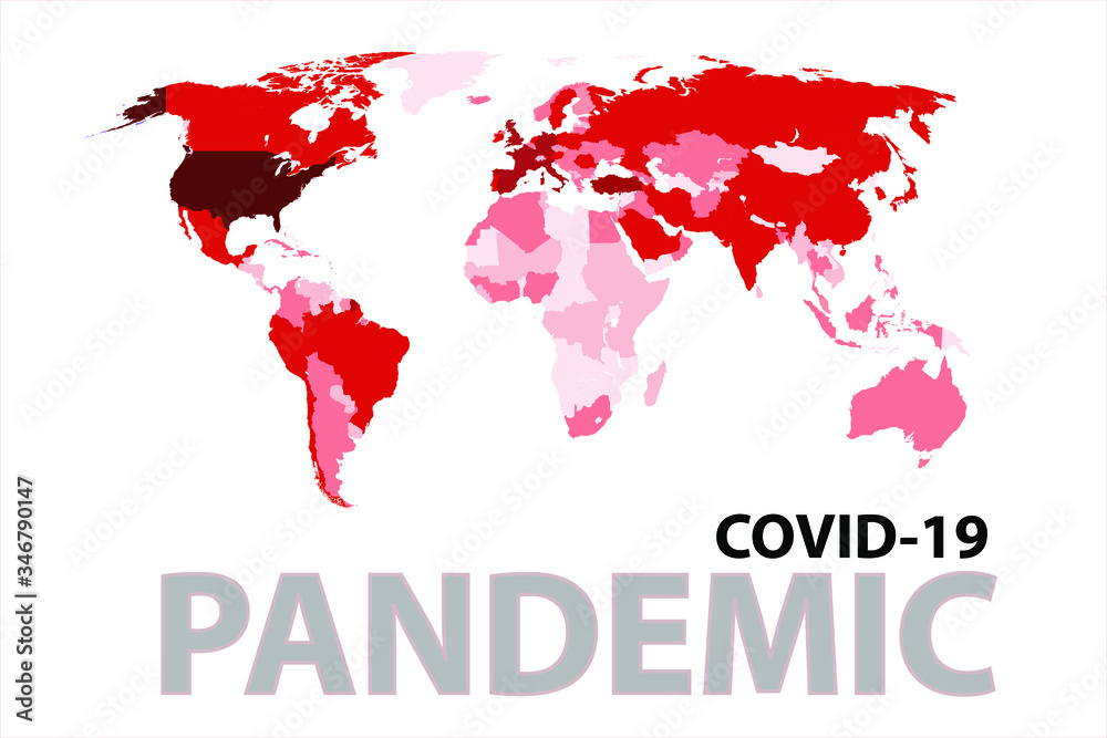 World map of Coronavirus (Covid-19), Countries with Covid-19, Covid 19 ...