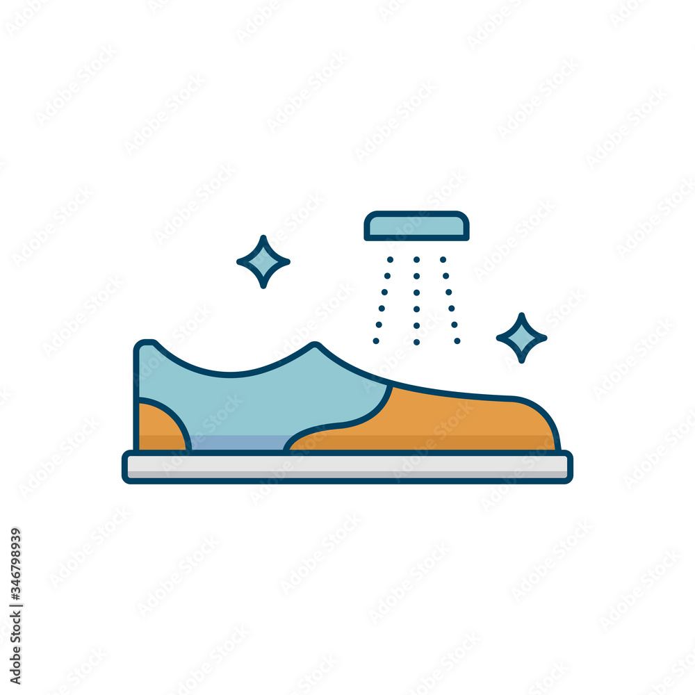 Wash your shoes vector icon symbol cleaning isolated on white ...