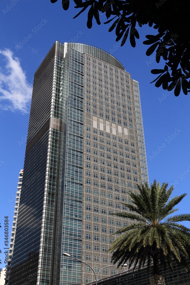 MANILA, PHILIPPINES - NOVEMBER 28, 2017: Ayala Tower One skyscraper in ...