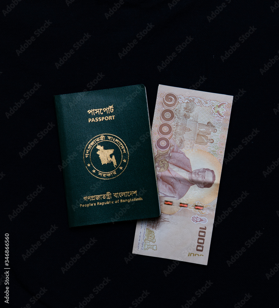 Bangladesh passport with Baht Stock Photo | Adobe Stock