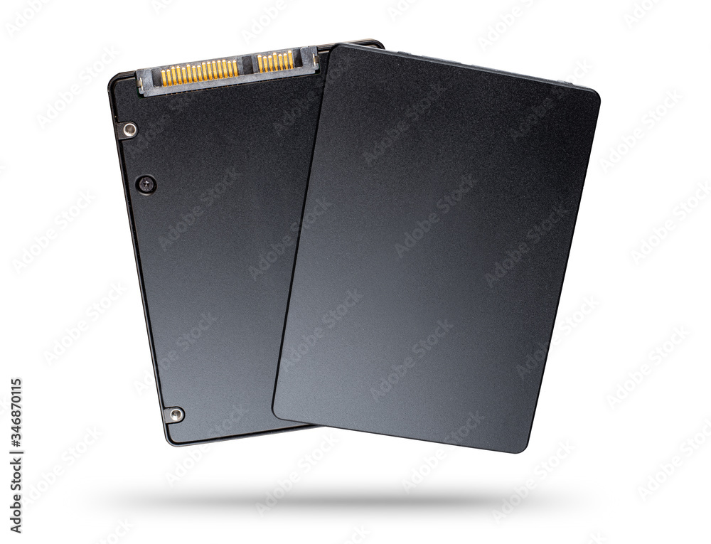 pair of black golden SSD solid state drive computer hard disk flash ...