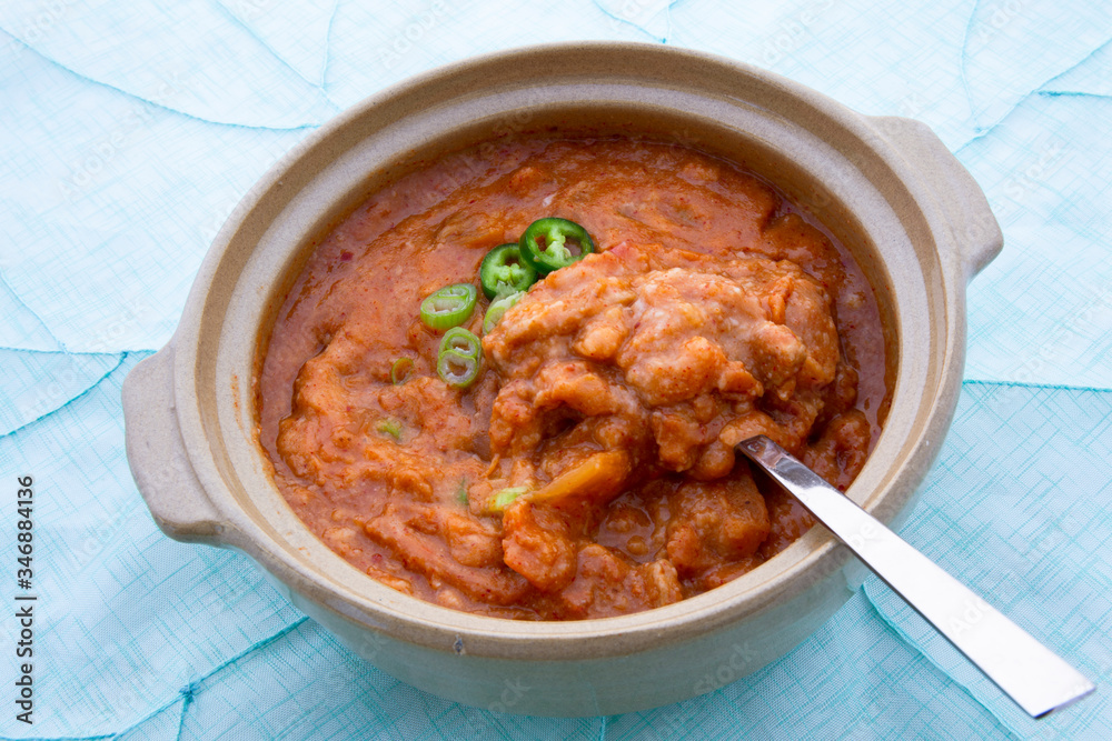 Ground soybean stew which is called Kongbiji-jjigae in Korea Stock ...