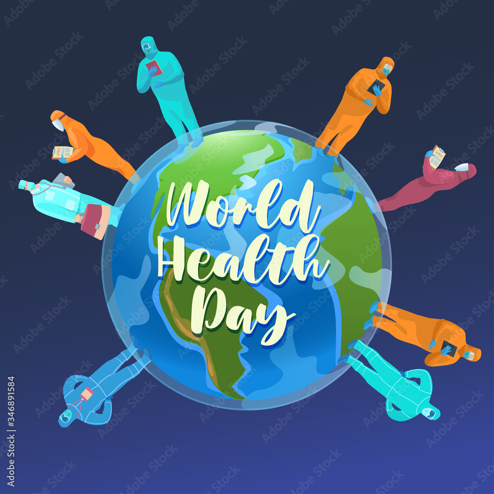 Vector stock illustration. World Health Day. Doctors of nations on the ...