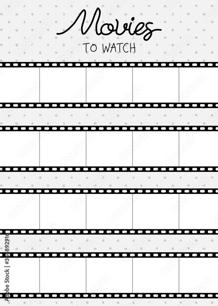 Vector illustration for printable with cine-film on polka dot ...