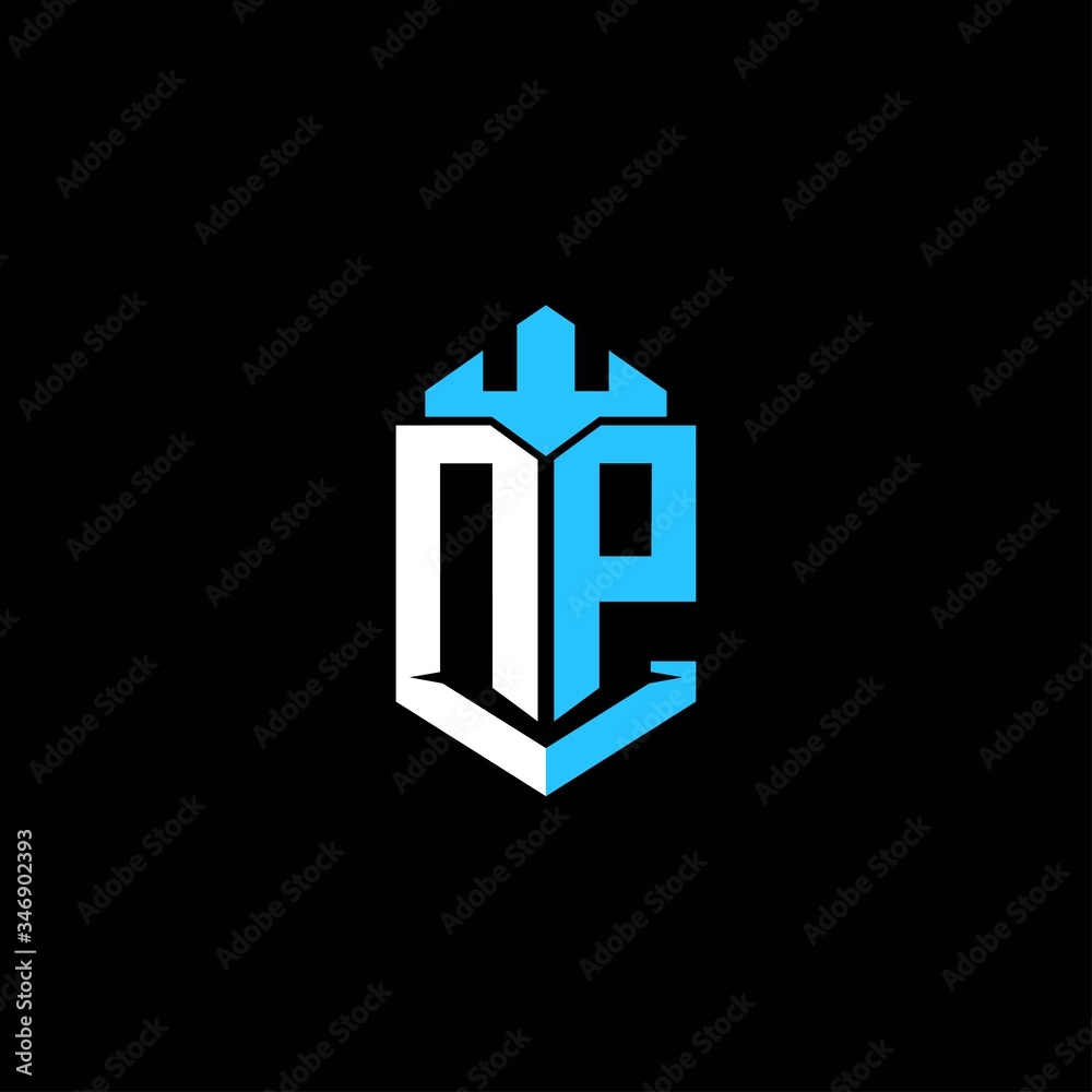 NP initials shield logo monogram designs modern templates. Stock Vector ...