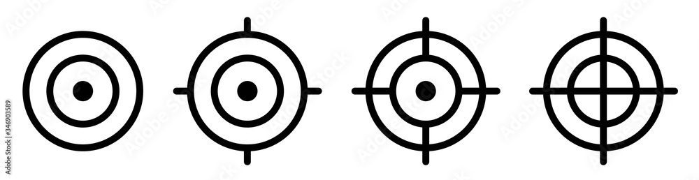 Target set icons set. Focus target collection.Aim icons design isolated ...