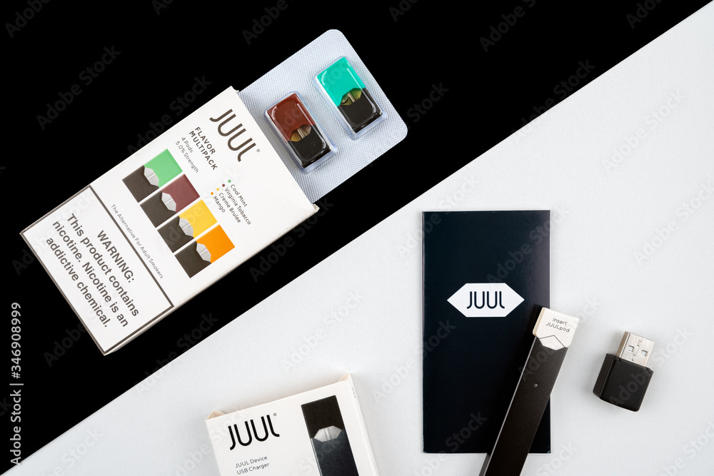 Juul e cigarette device vaper package with usb charger and juul pods ...