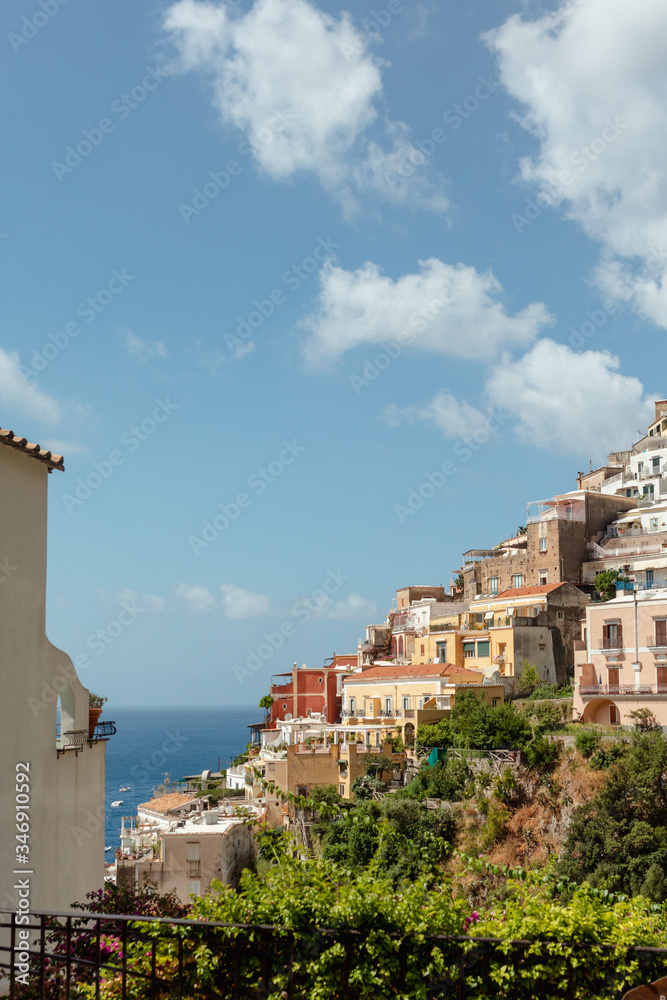 Positano Iconic Houses Clift Landscape View Amalfi Coast Stock Photo ...