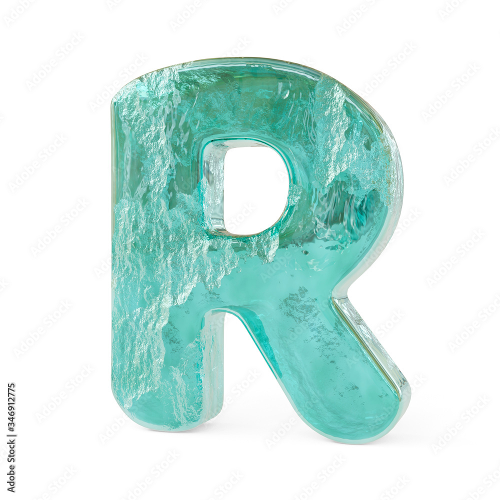 Realistic icy letters isolated on a white background. 3d image Stock ...