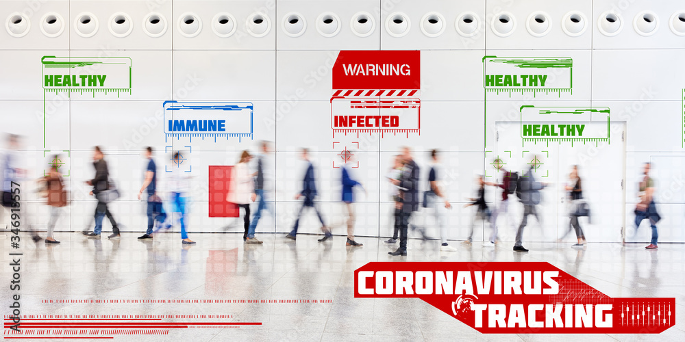 Coronavirus Tracking App mit Überwachung von Kontaktpersonen Stock ...