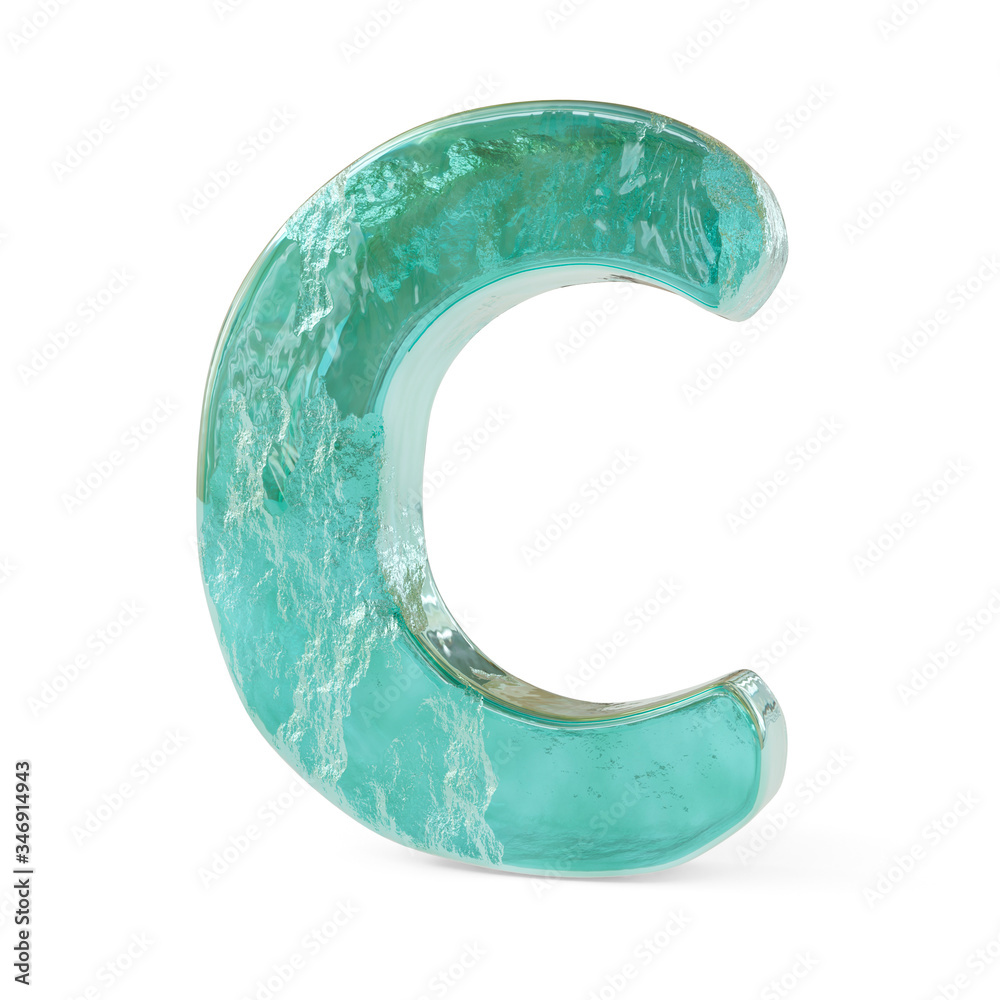 Realistic icy letters isolated on a white background. 3d image Stock ...