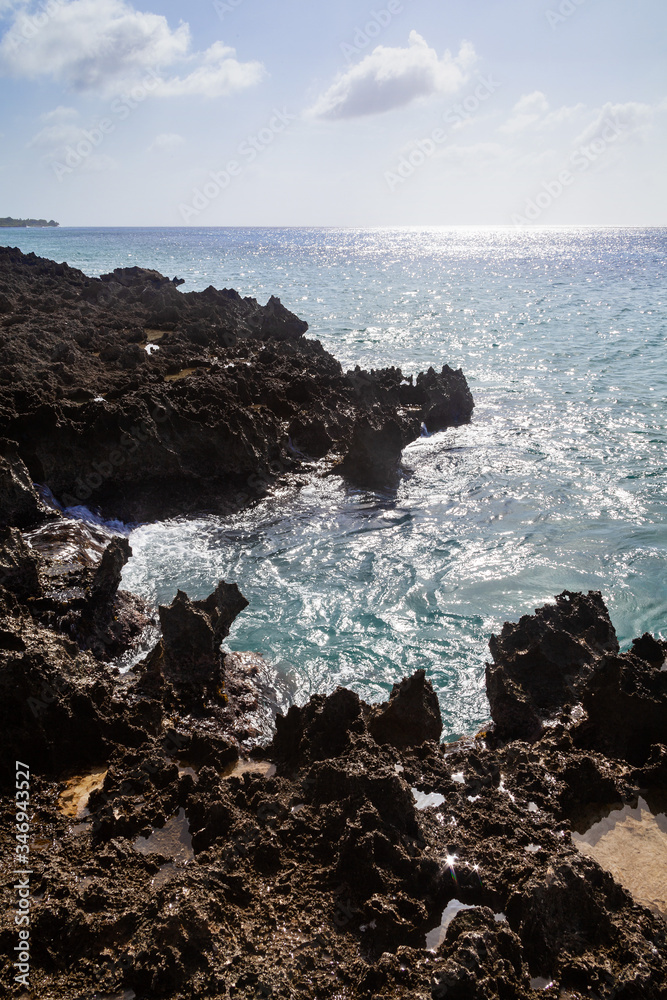 Mar de siete colores de la costa marítima de las Islas San Andrés Stock ...