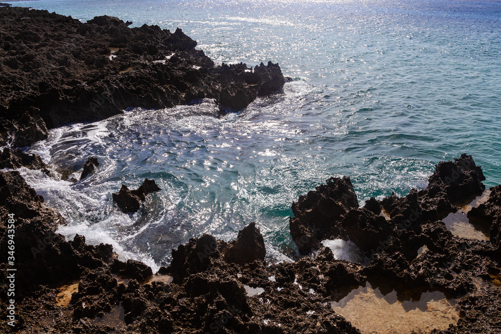 Mar de siete colores de la costa marítima de las Islas San Andrés Stock ...