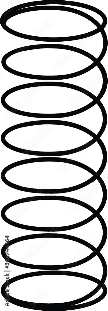 Vector illustration of a Mattress Spring on white background. Black and ...