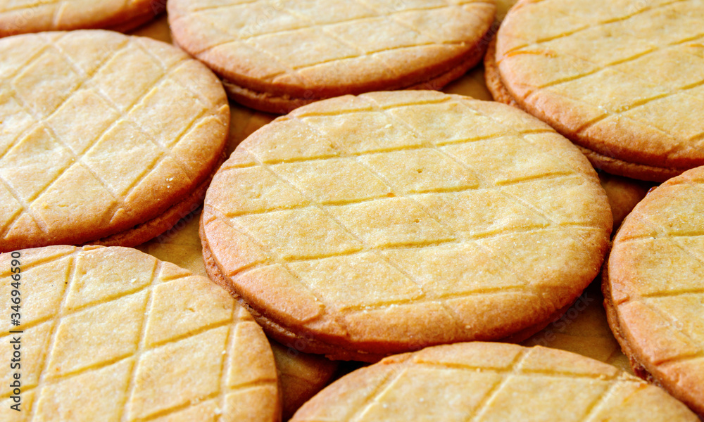 Delicious typical dutch syrup cookies (stroopkoeken) a variant of the ...