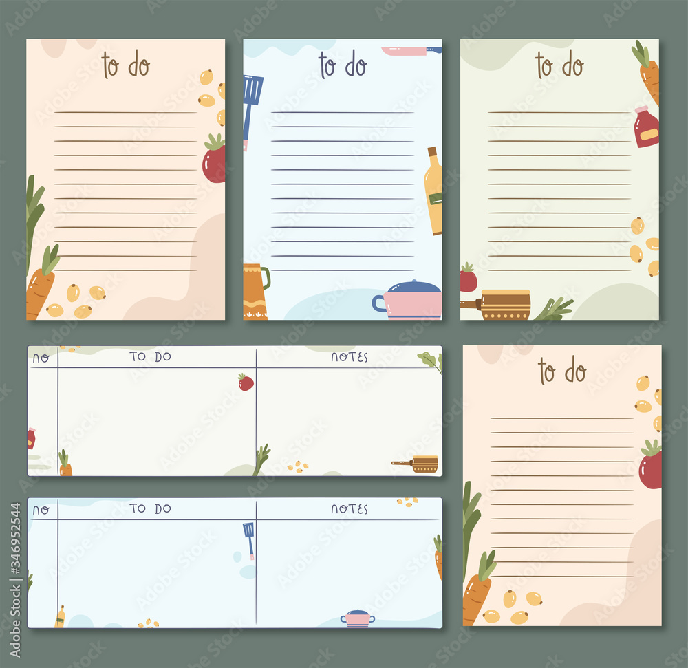 Cute Printable Cards and Notes with Kitchen Utensils and Vegetables ...
