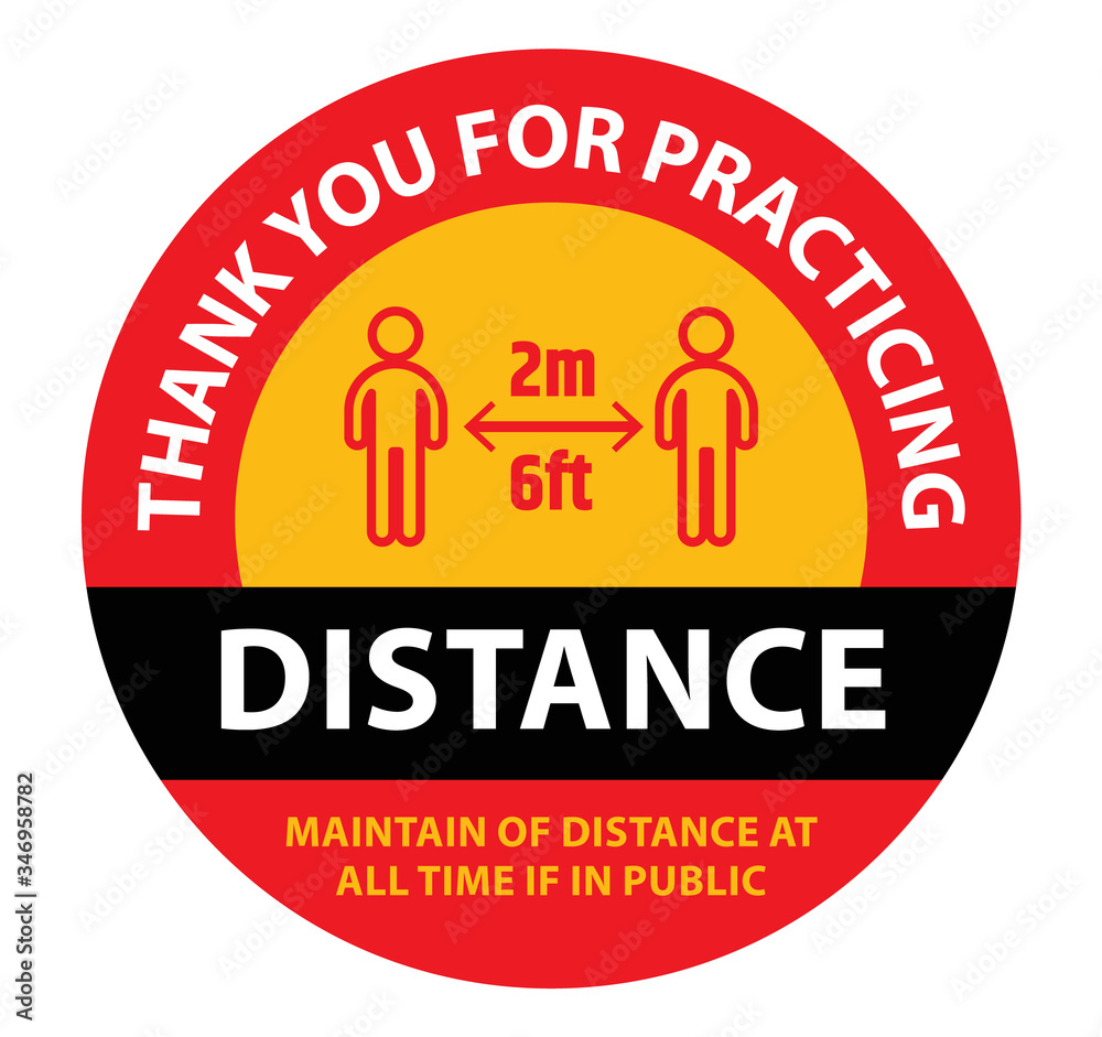 Thank you for practising social distancing 2m or 6ft distance to ...