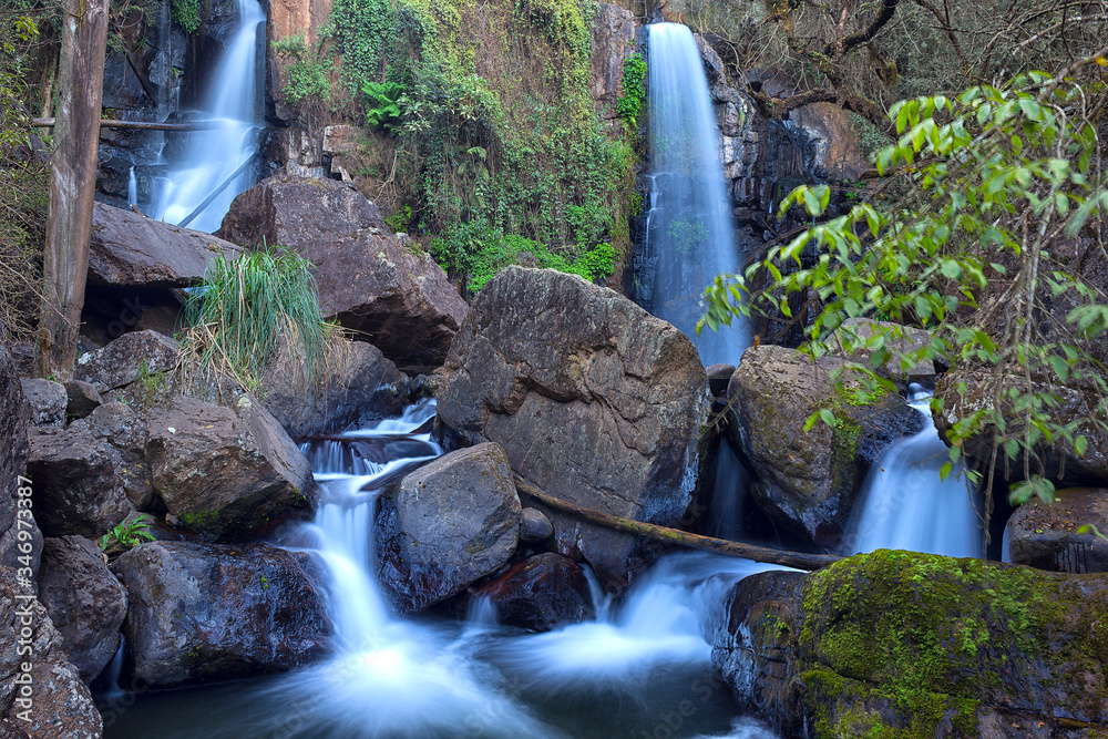 South Africa, Mpumalanga, Long exposure of waterfall in?Blyde River ...