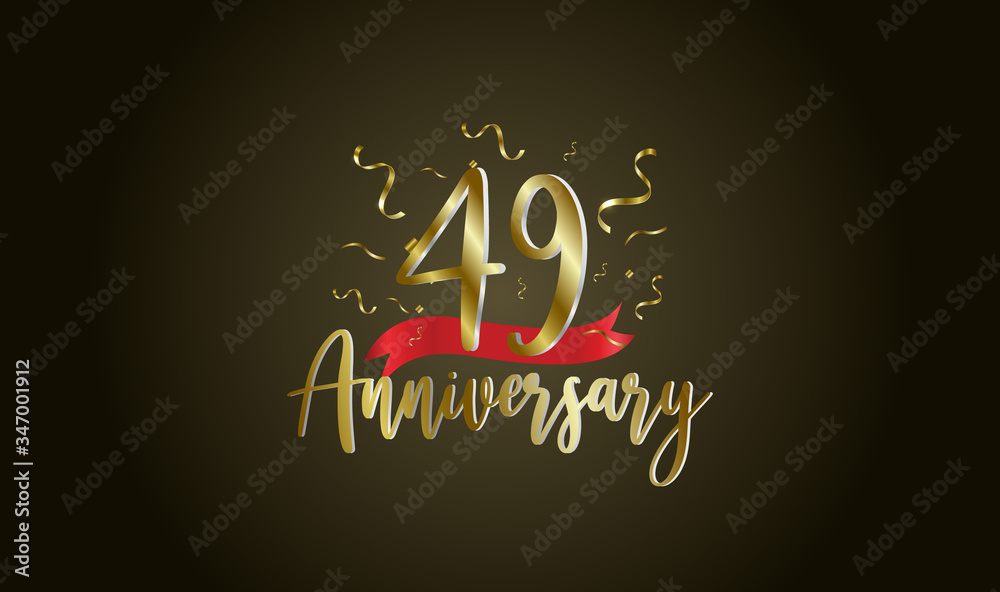Anniversary celebration background. with the 49th number in gold and ...