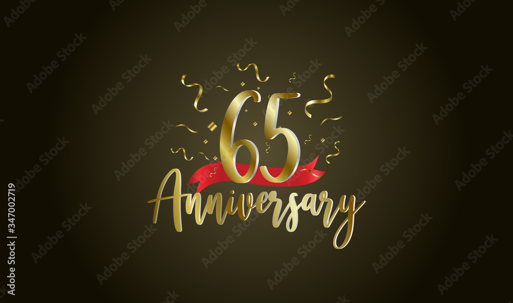 Anniversary celebration background. with the 65th number in gold and ...