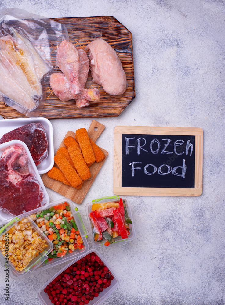 Set of various frozen products Stock Photo | Adobe Stock