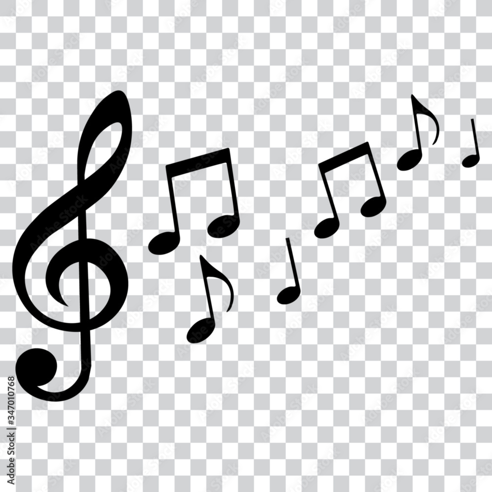 Music notes, black symbols, isolated, vector illustration. Stock Vector ...