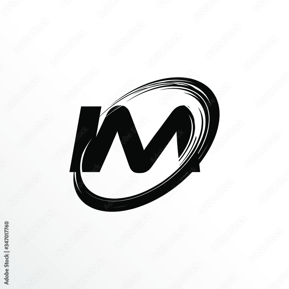 Initial Letter IM Brush Effect Logo Design Stock Vector | Adobe Stock