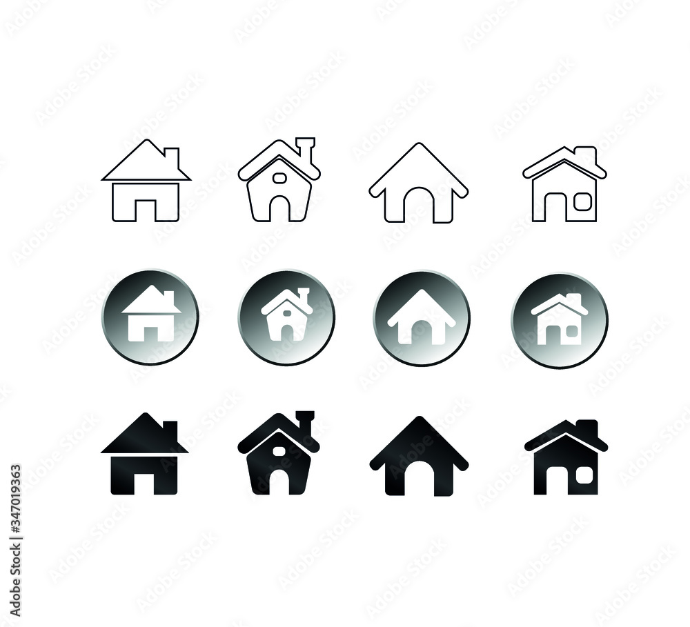 House Icon Set For Business. Set of Home,Real Estate Logo,Vector Icon ...