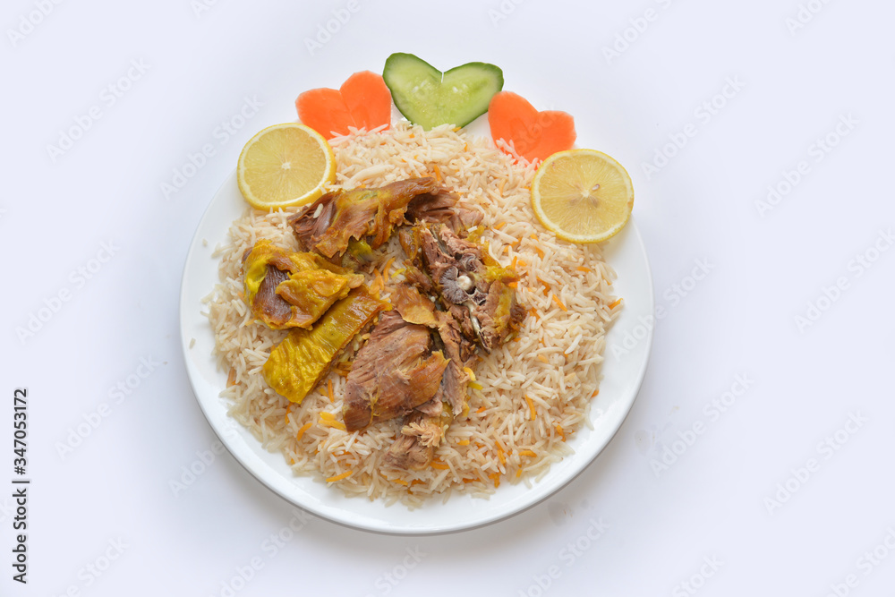 Mutton Biriyani, Lamb, Arabic Food, Cooked rice and meet Stock Photo ...