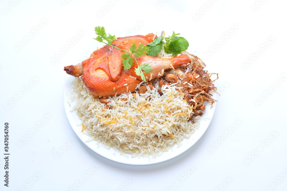 Grilled Chicken, Mandi rice, cooked rice, Manthi, white rice Stock ...
