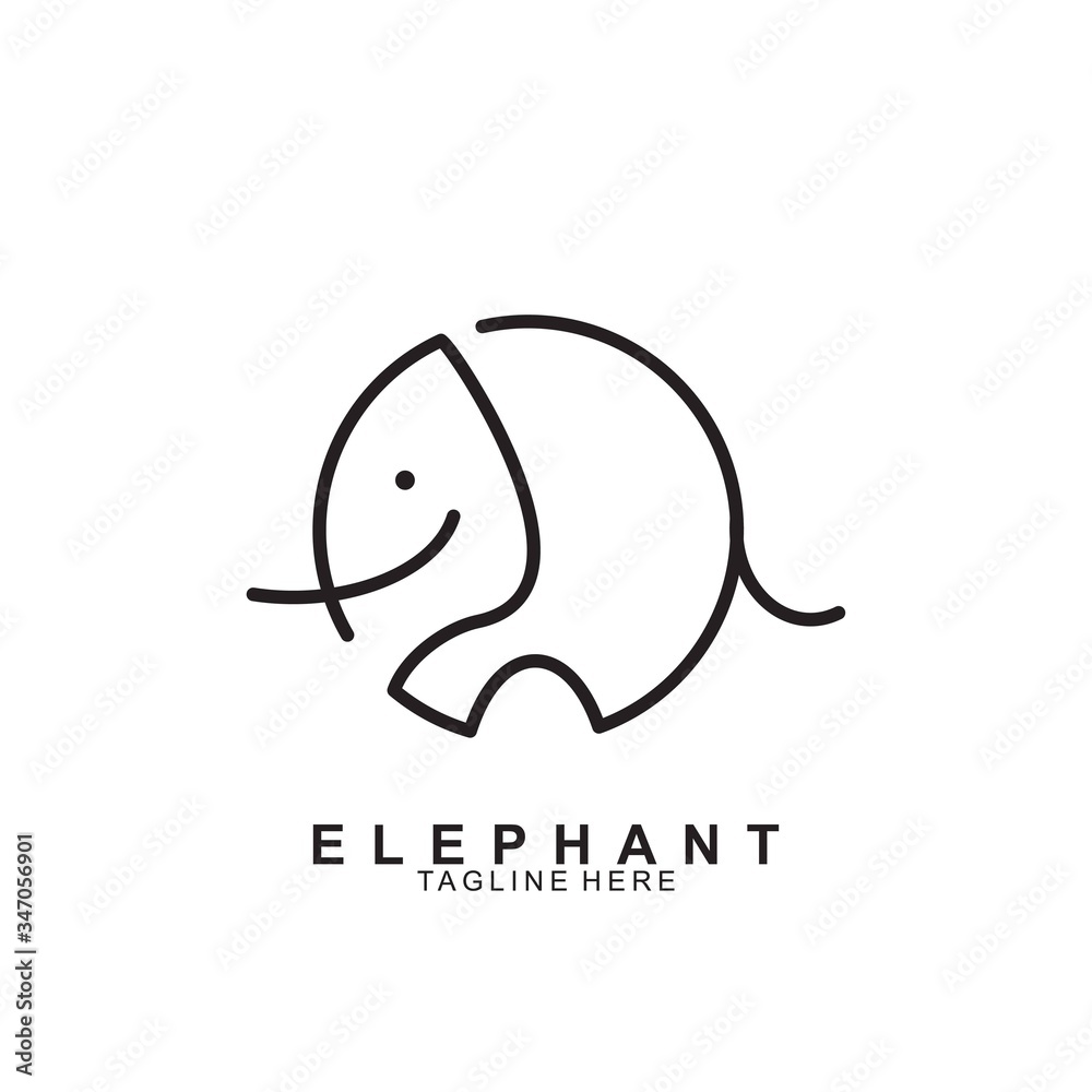 Elephant Logo Design with modern concept Stock Vector | Adobe Stock