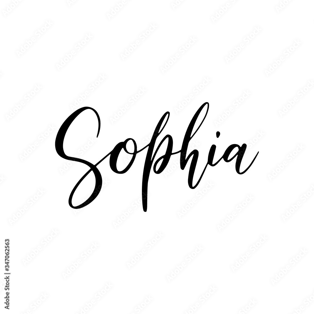 Sophia - hand drawn calligraphy personal name. Brush Lettering logo for ...