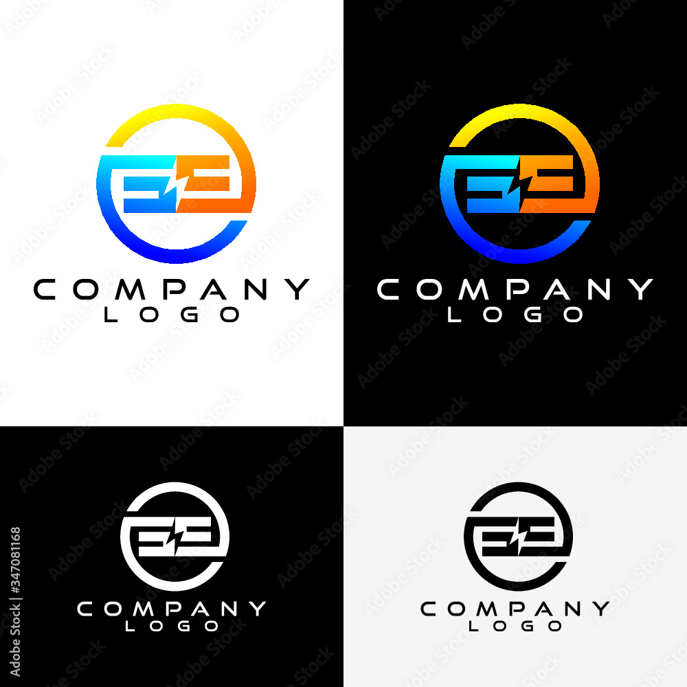 letter EE electrical logo design vector Stock Vector | Adobe Stock