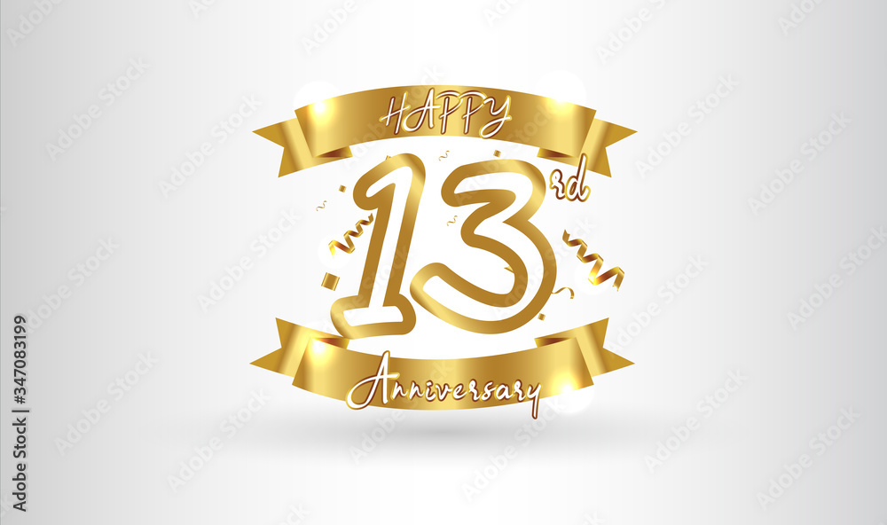 Anniversary celebration background. with the 13th number in gold and ...
