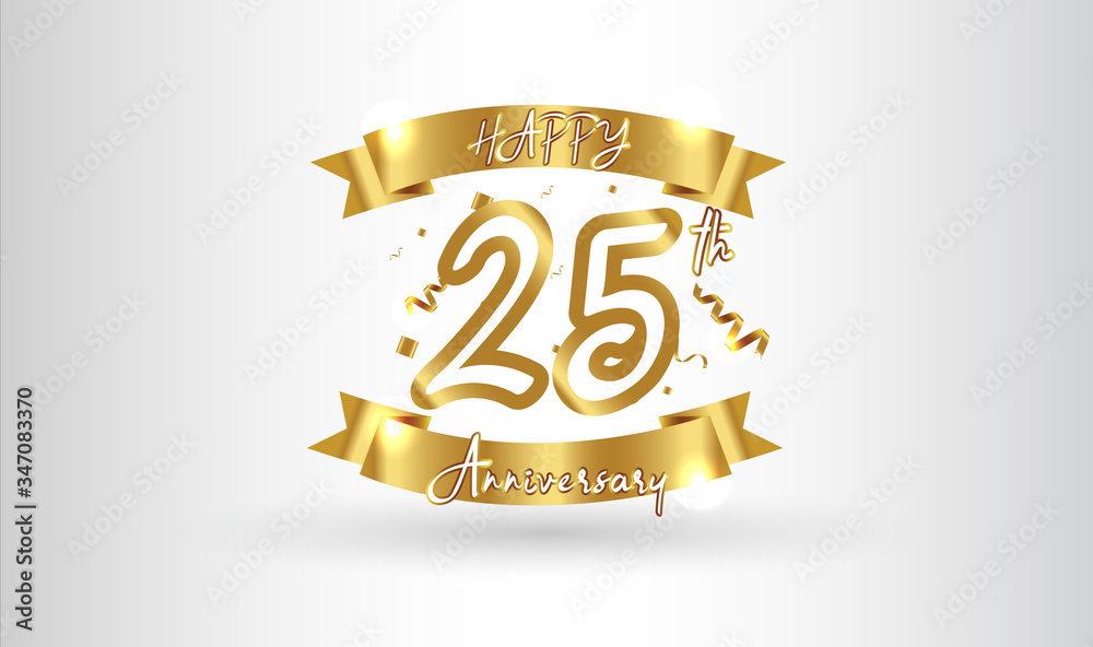 Anniversary celebration background. with the 25th number in gold and ...